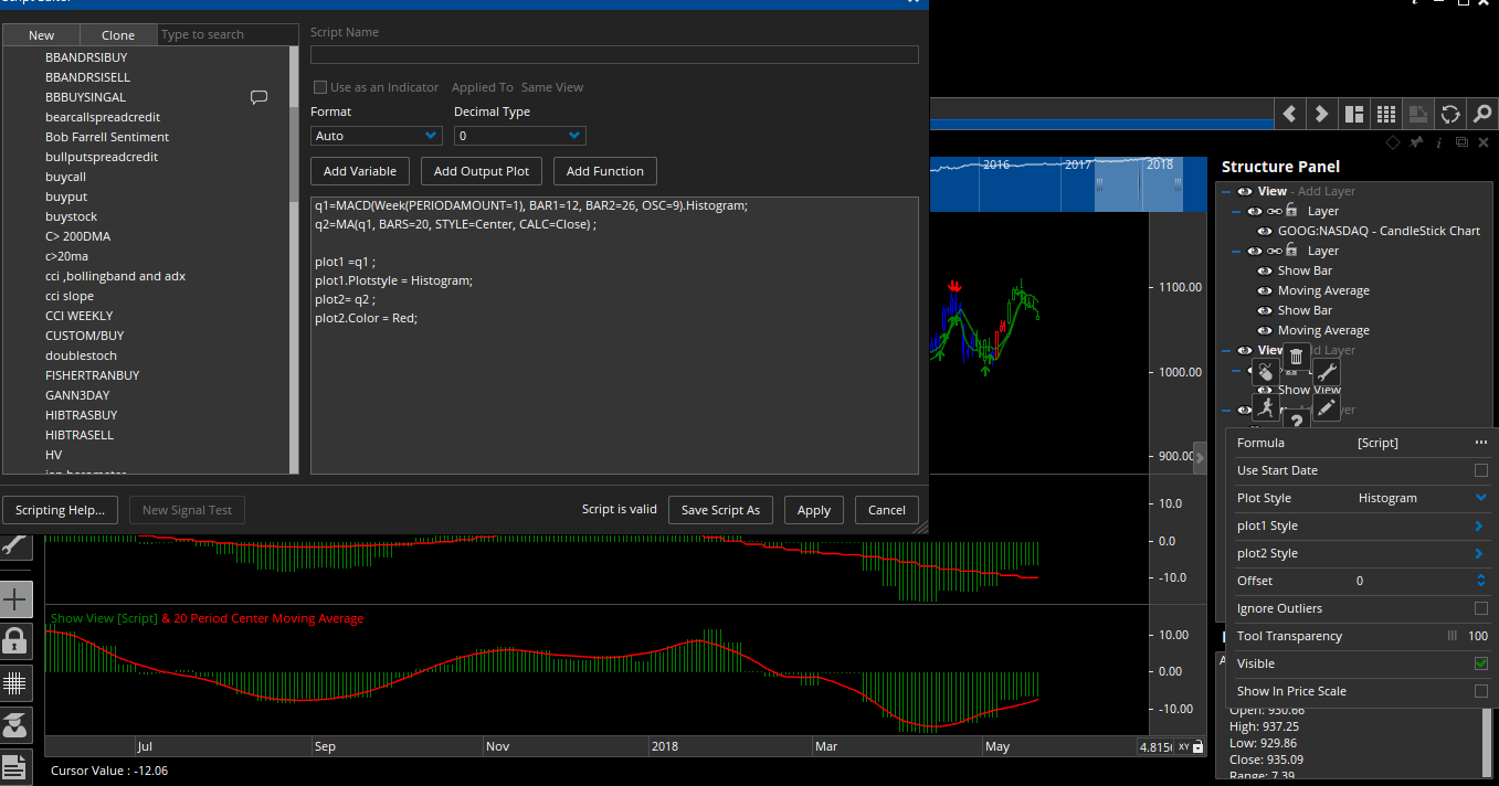 adding a moving average on the script, and plot - Optuma Scripting ...